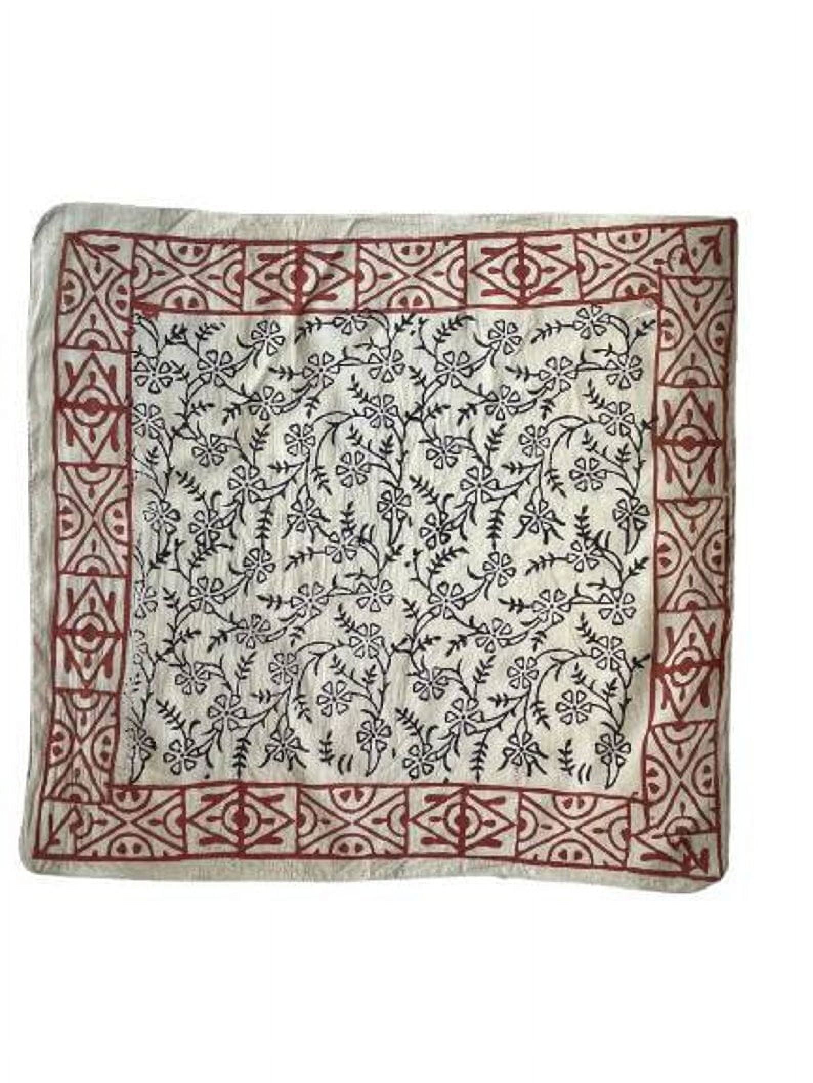 Bandana Scarf Handmade, Hand Block Printed Bandana in Cream, Organic ...