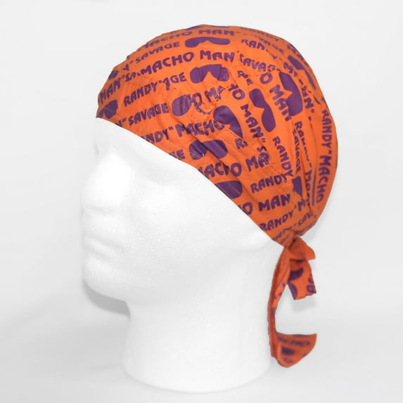 Neon Orange Bandana Skull Cap Doo Rag for Macho Man Randy Savage ...