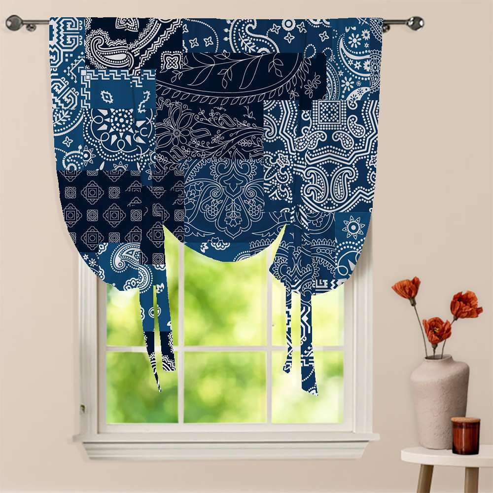 Bandana Window Curtain for Living Room Roman Curtain Kitchen Tie-up ...
