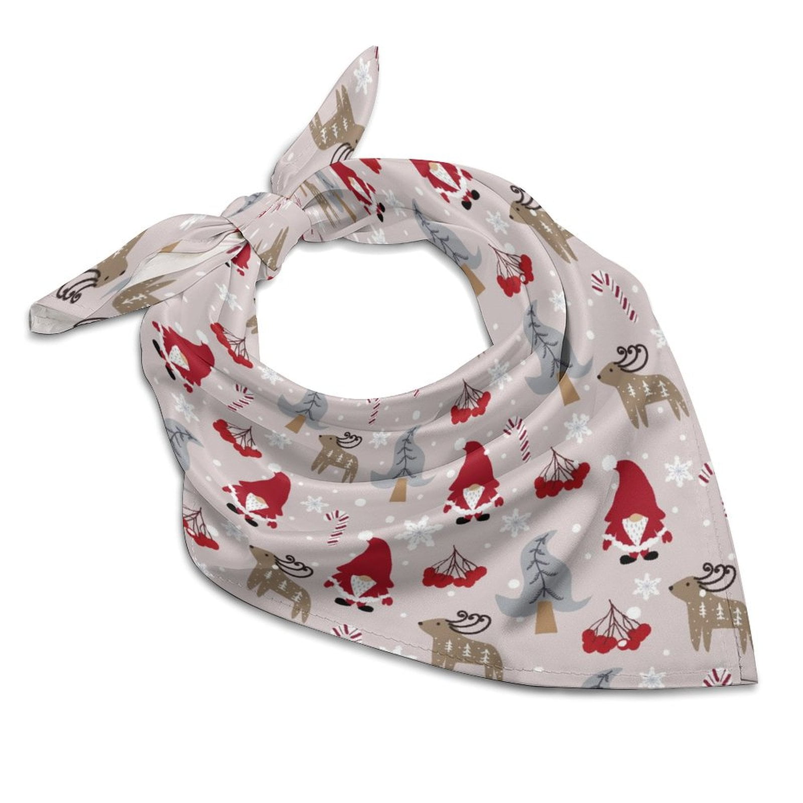 Bandana for Women Cartoon Santa And Reindeer Soft Simulated Silk Head ...