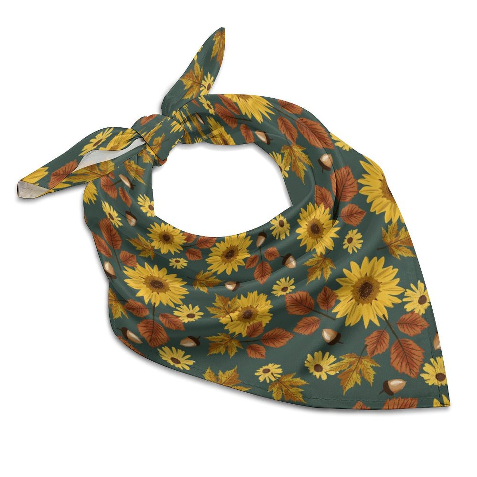 Bandana for Women Fall Daisy Leaf Nuts Soft Simulated Silk Head Scarf ...