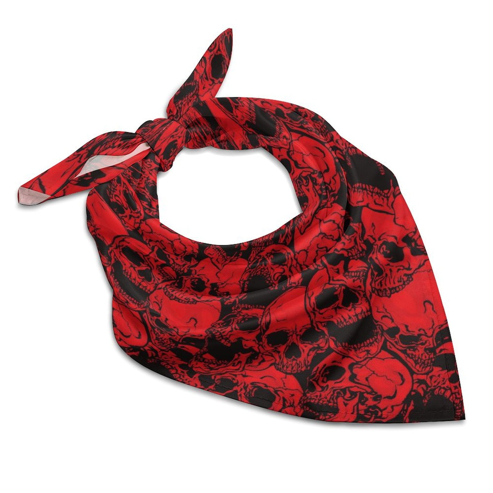 Bandana for Women Red Skulls 3 Soft Simulated Silk Head Scarf , Square ...