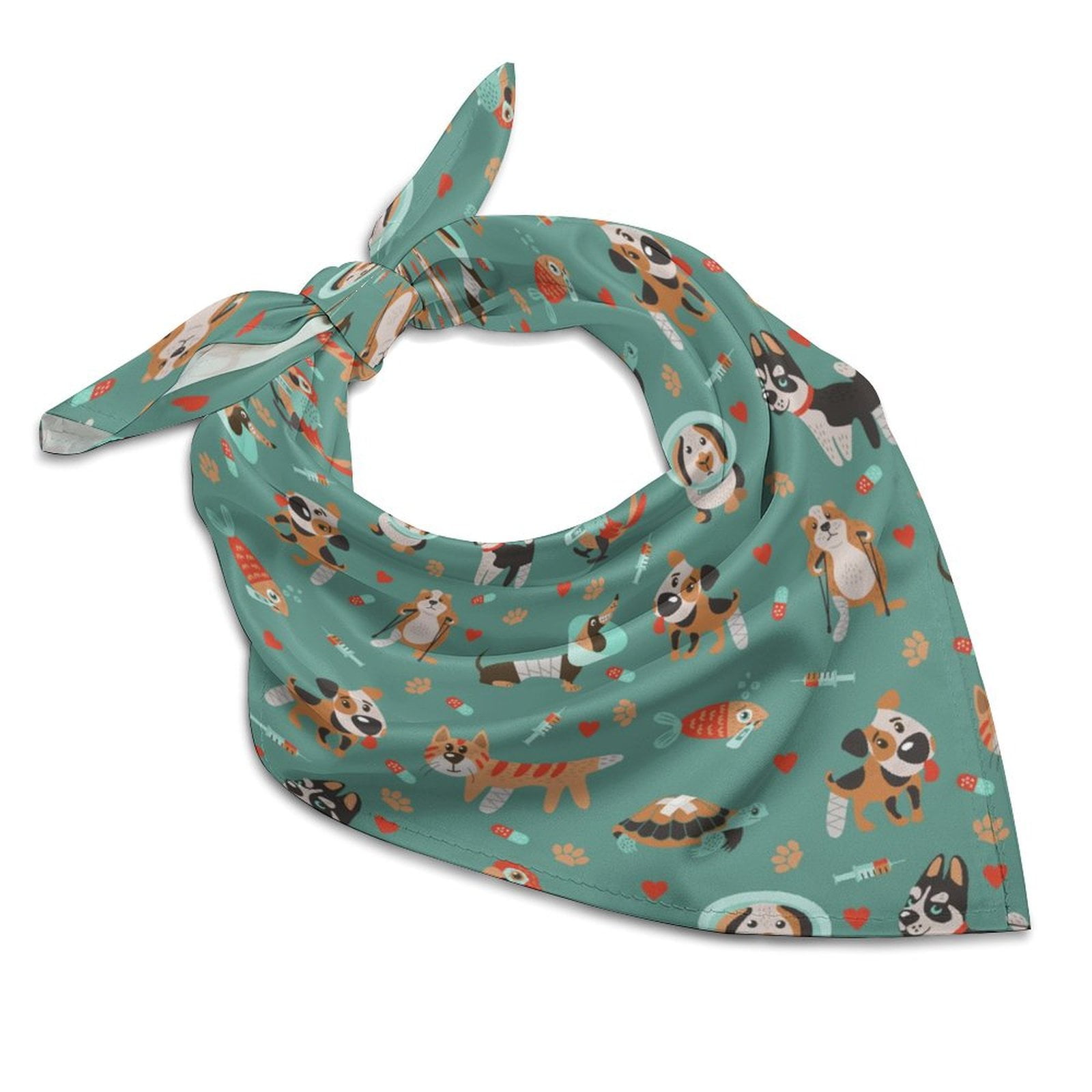 Bandana for Women Veterinary Clinics Soft Simulated Silk Head Scarf ...