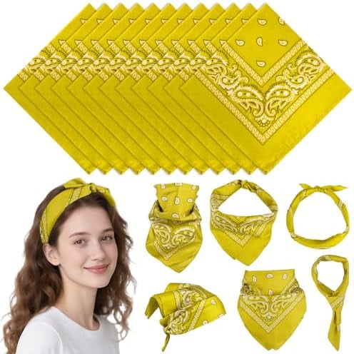 Bandanas Bulk Paisley Pattern for Women Men, Head Scarf Cowboy Bandana ...