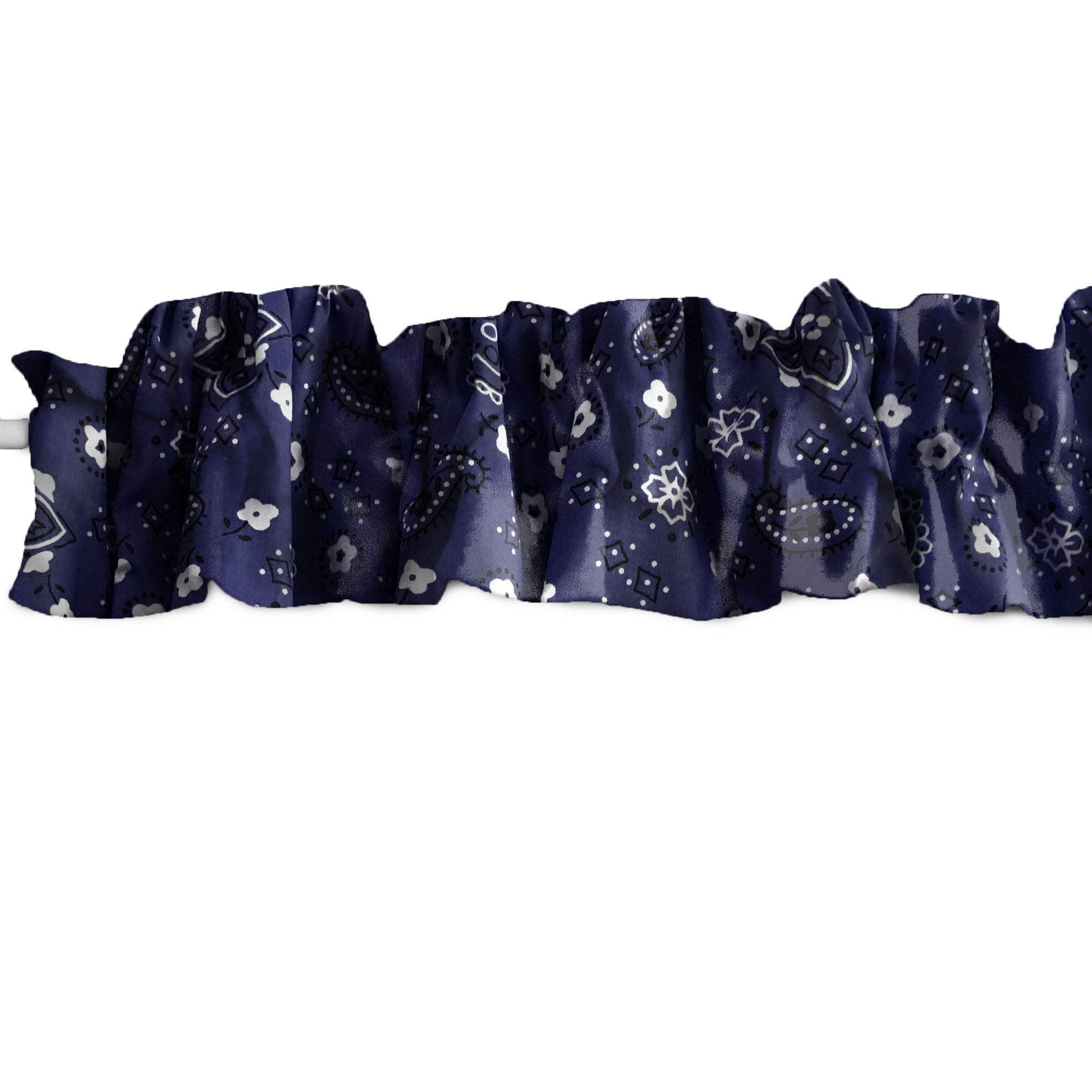Bandanna Paisley Floral Print Cotton Curtain Sleeve Topper Window ...