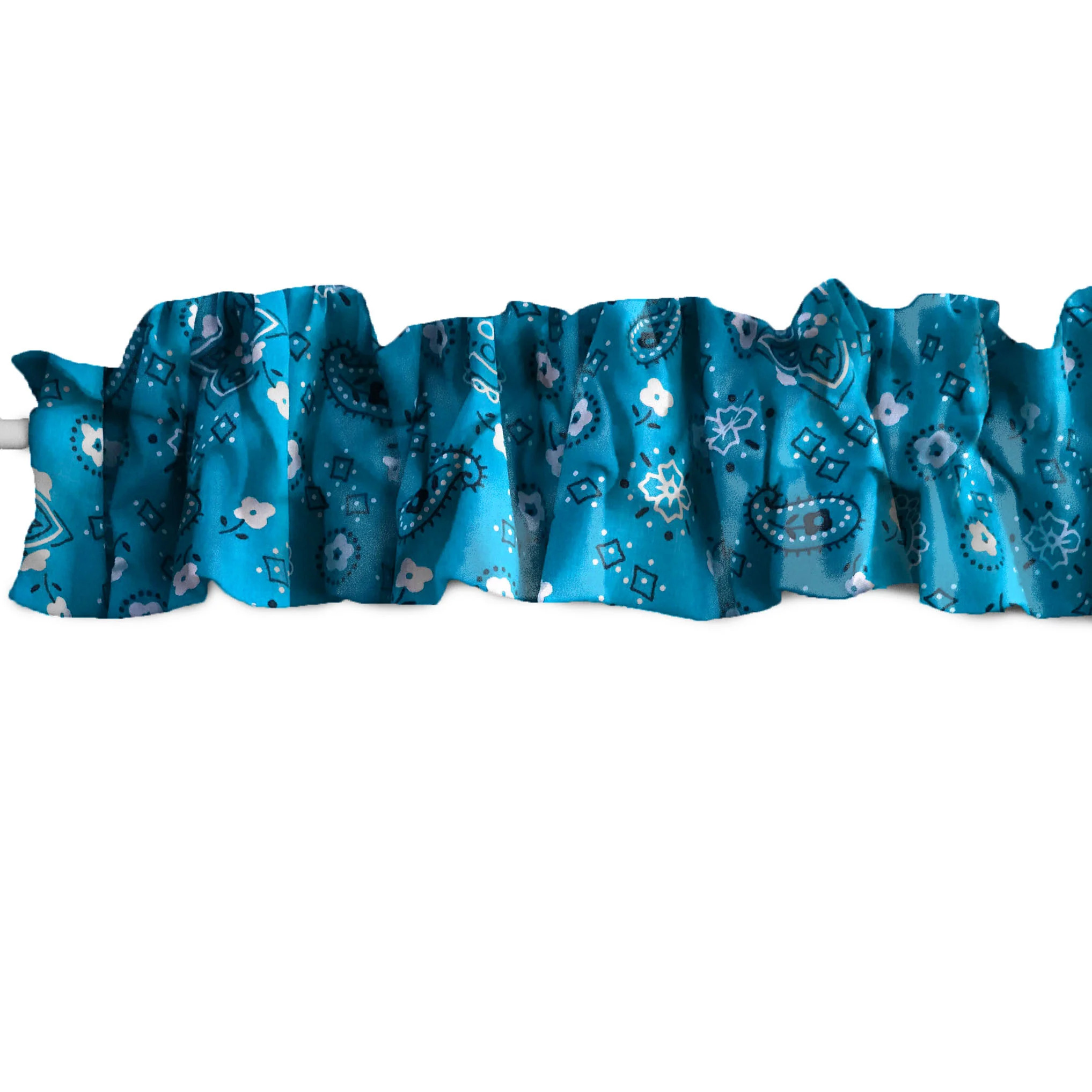 Bandanna Paisley Floral Print Cotton Curtain Sleeve Topper Window ...