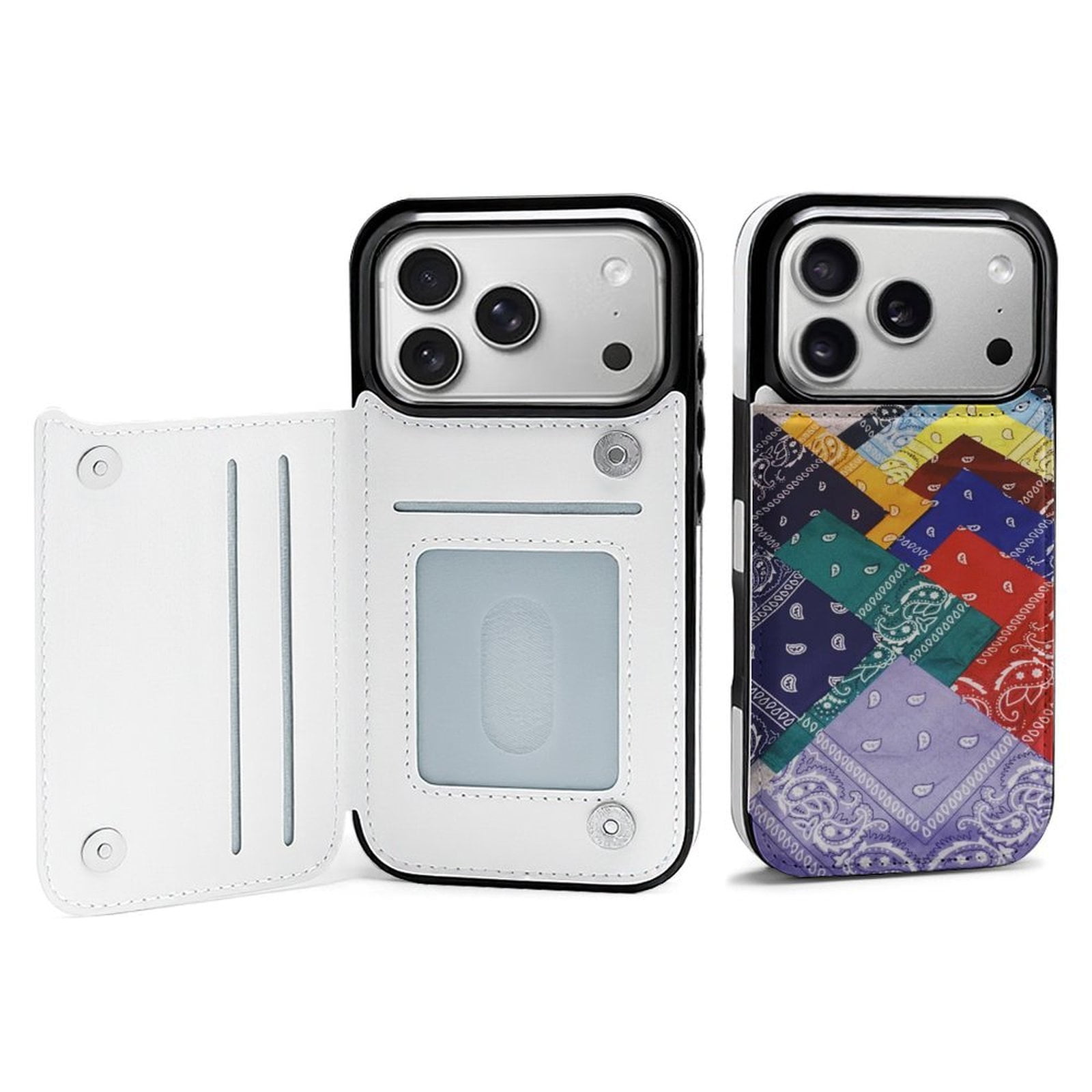 Bandannas Leather Wallet Case for iPhone 14 Pro Max Wallet Case Card ...