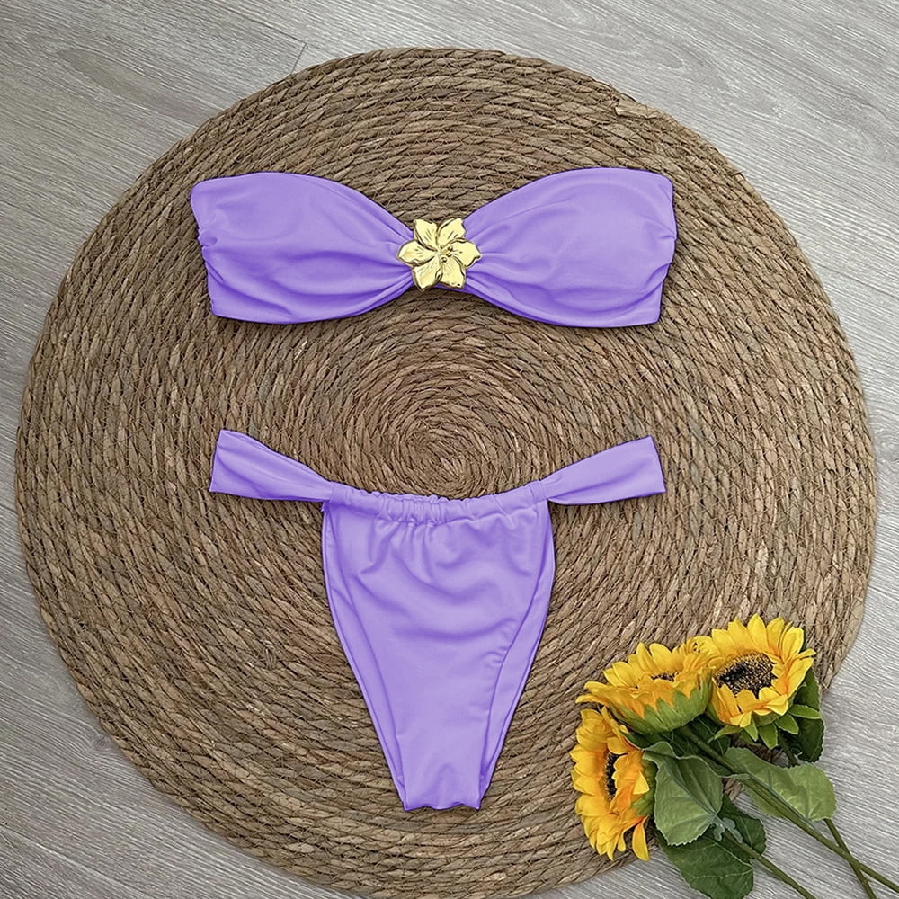 Bandeau Bikini Push Up Women Swimsuits 2025 Sexy Female Swimwear ...