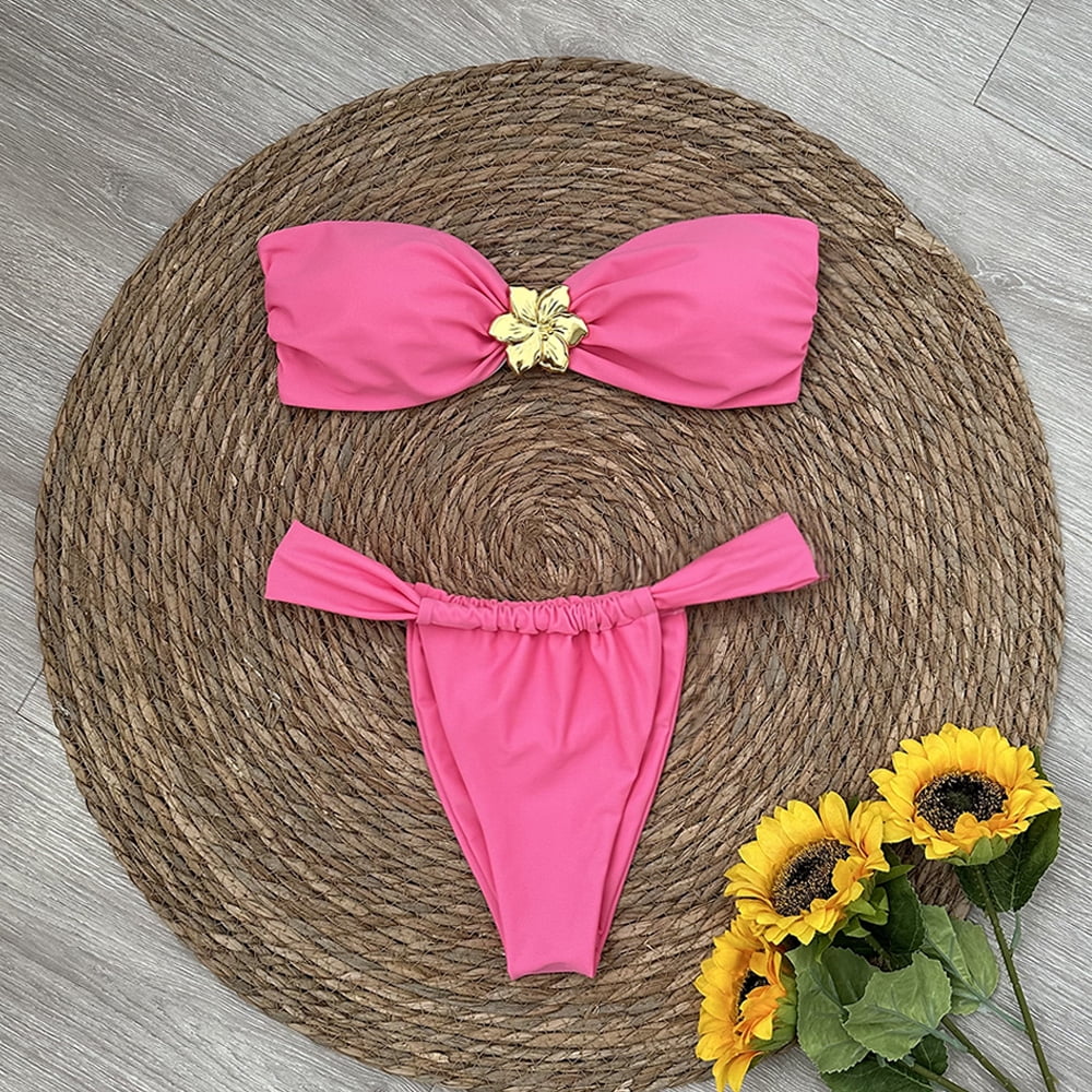 Bandeau Bikini Push Up Women Swimsuits 2025 Sexy Female Swimwear ...