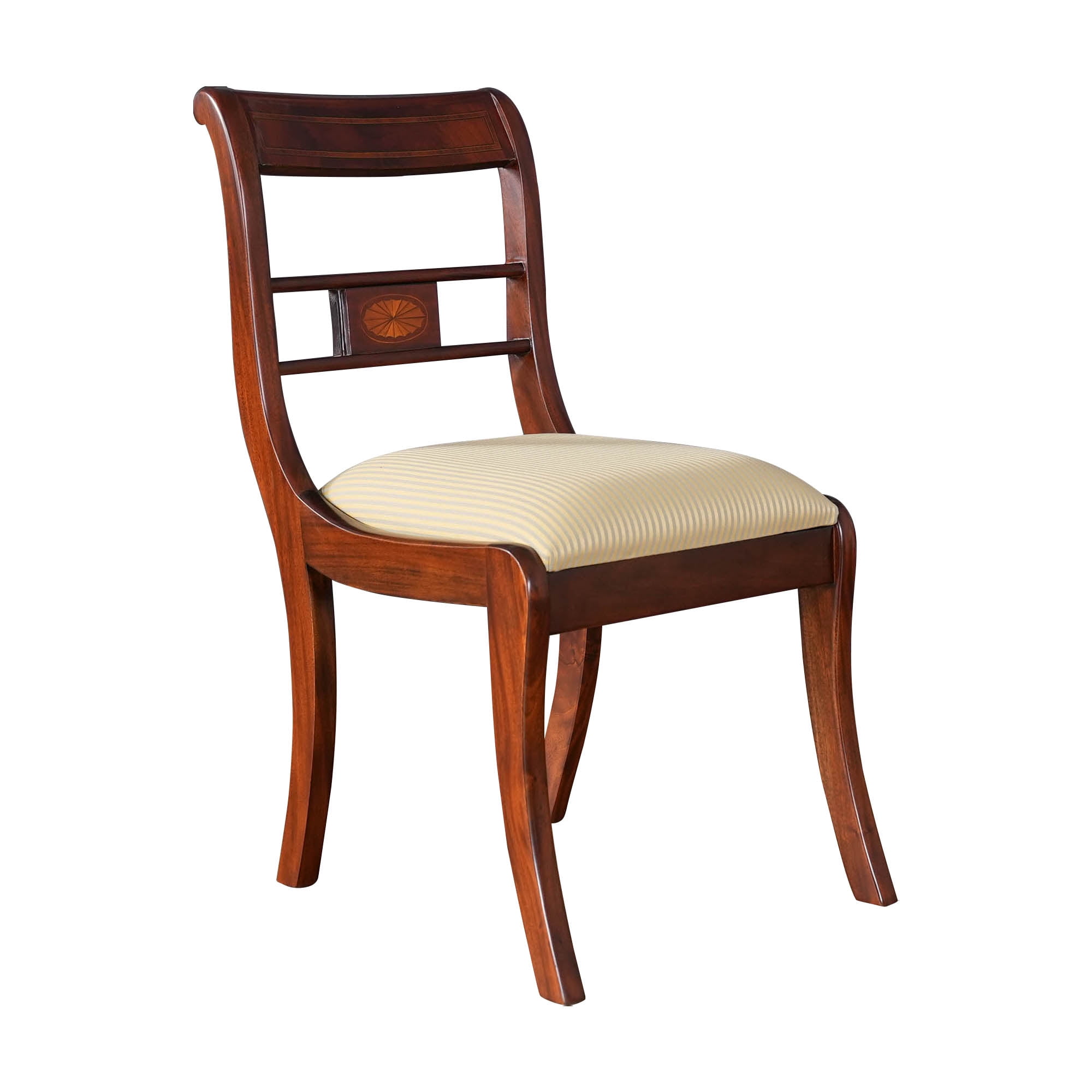 Niagara Furniture's Solid Wooden Banded Mahogany Side Chair with Saber ...