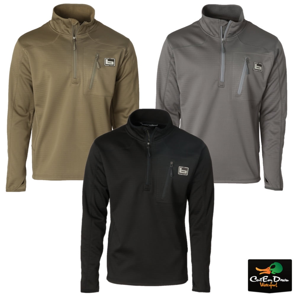 Banded Mid-Layer 1/4 Zip Fleece Pullover Black in size Medium - Walmart.com