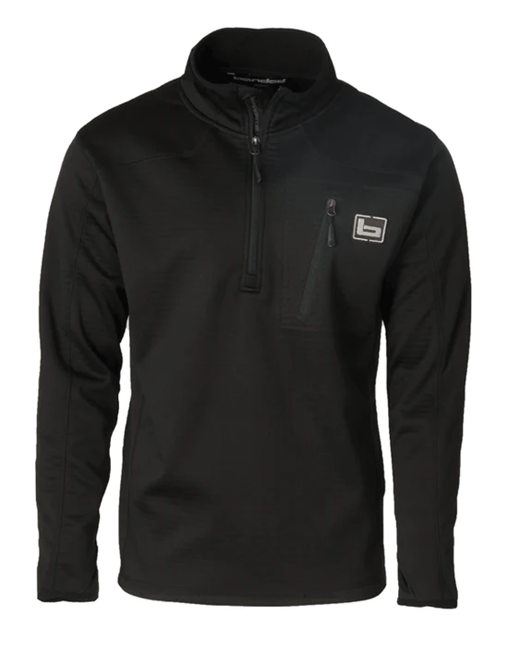 Banded Mid-Layer 1/4 Zip Fleece Pullover Black in size Medium - Walmart.com