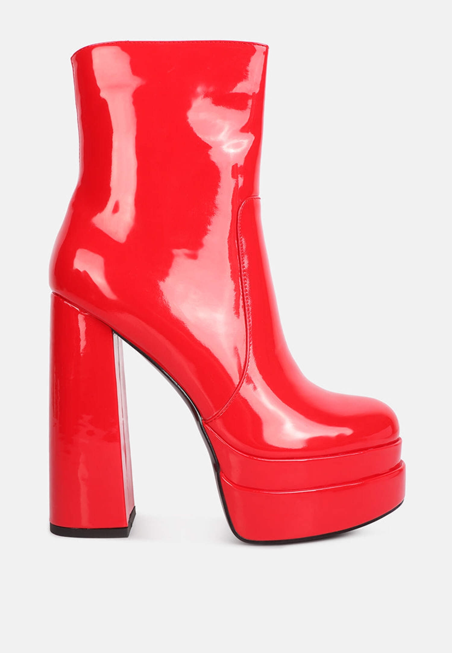 Bander Patent Pu High Heel Platform Ankle Boots - Walmart.com