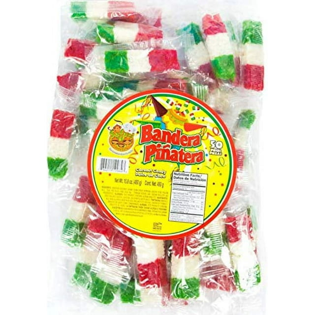 Bandera Pinatera 50 Pieces Coconut candy Banderitas Tri Color - Walmart.com