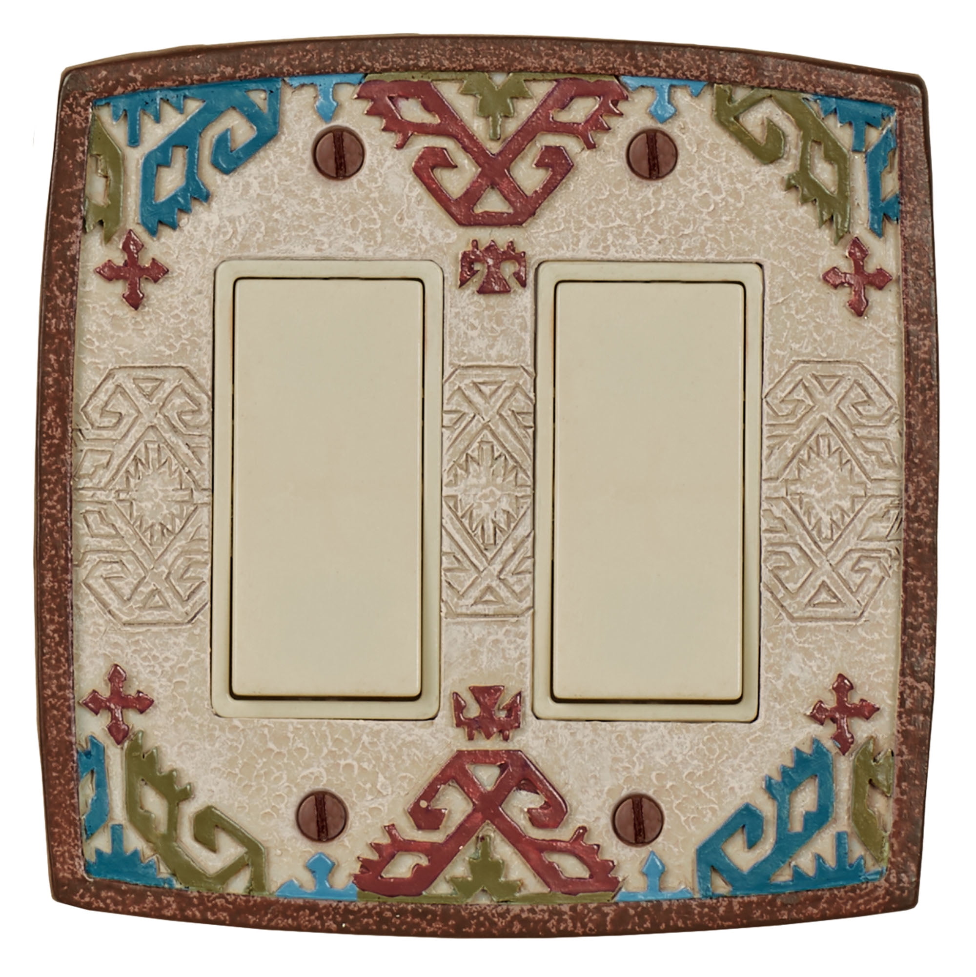 Bandera Southwest Double Dimmer Rocker Multi Warm Geometrics ...