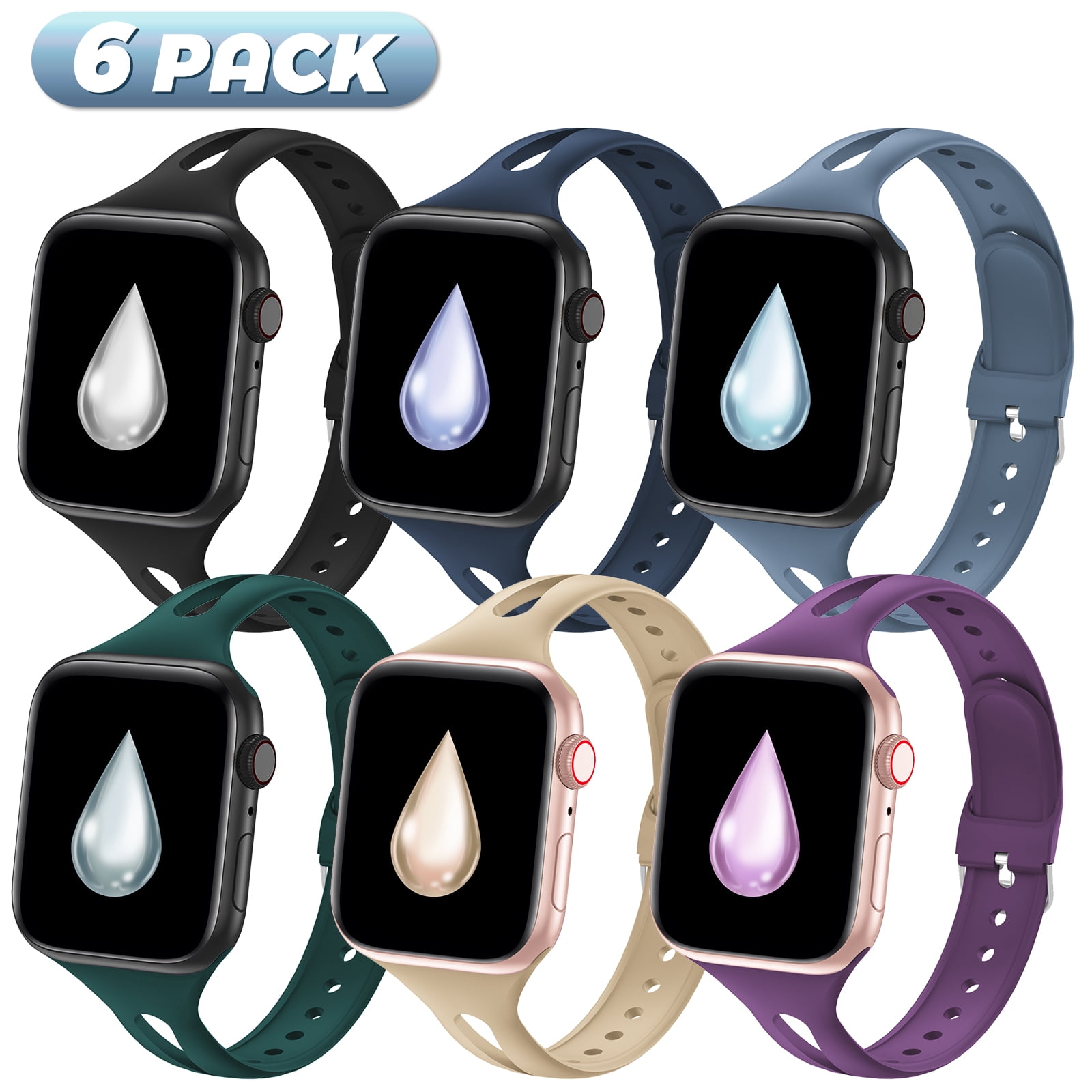 Bandiction 6 Pack Compatible with Apple Watch Bands,iWatch Bands Women ...
