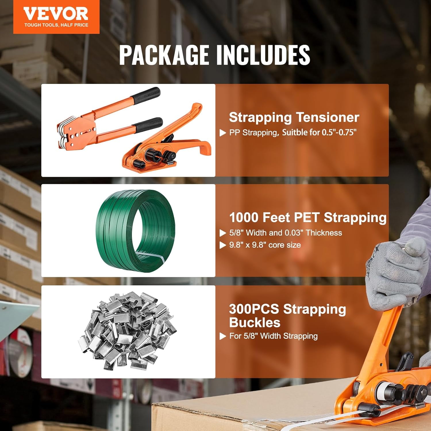 Banding Strapping Kit with Strapping Tensioner Tool, Banding Sealer ...