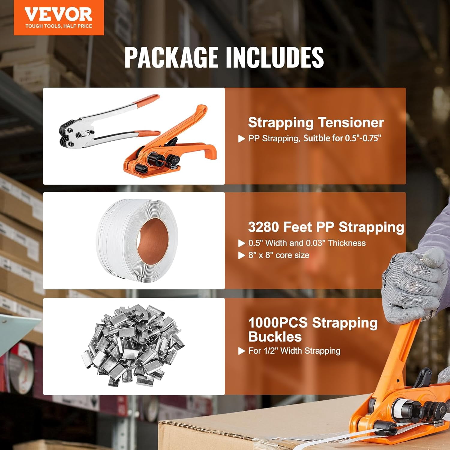 Banding Strapping Kit with Strapping Tensioner Tool, Banding Sealer ...