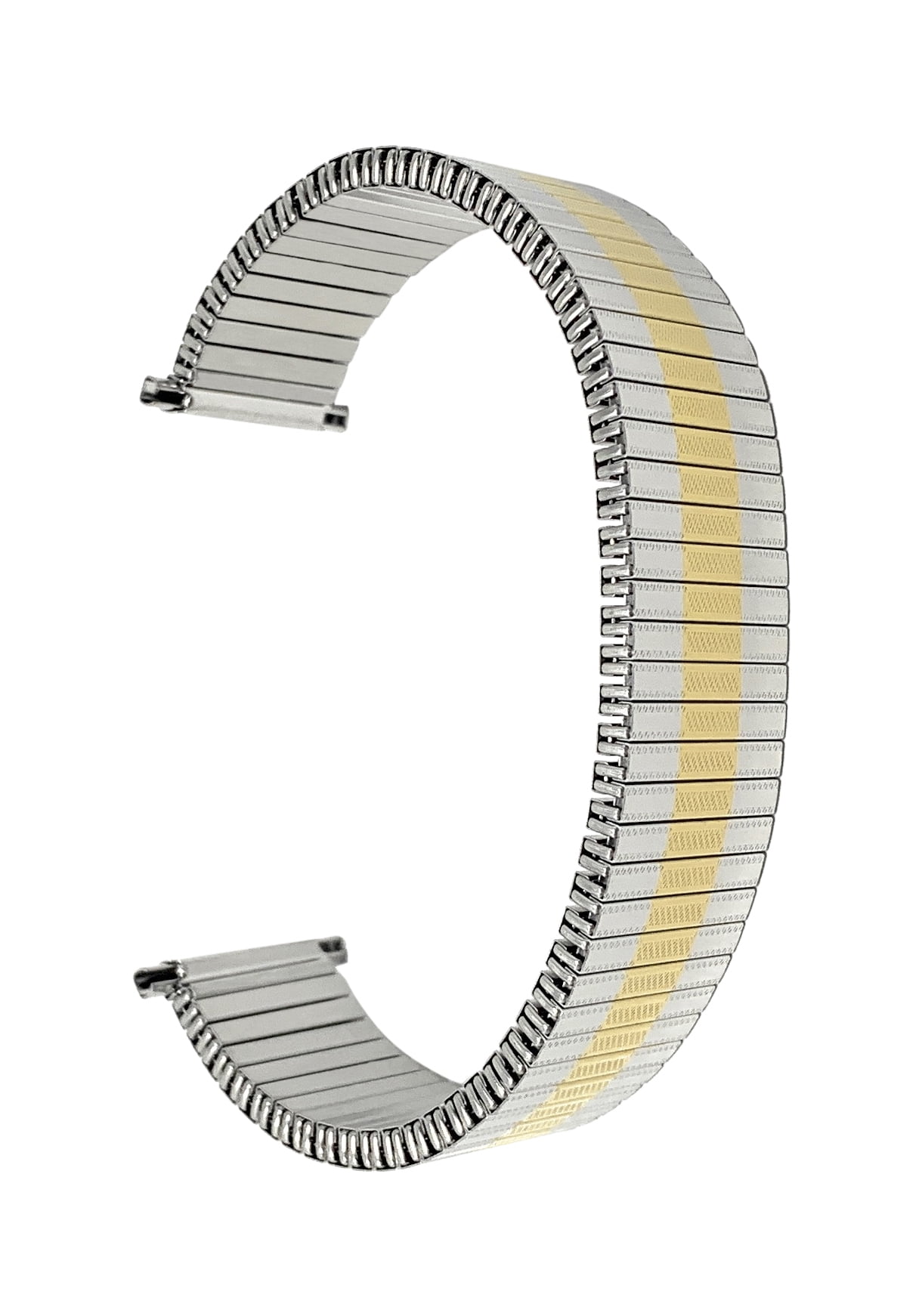 Bandini 11mm Silver and Gold (Two-Tone) Tone Stainless Steel Stretch ...