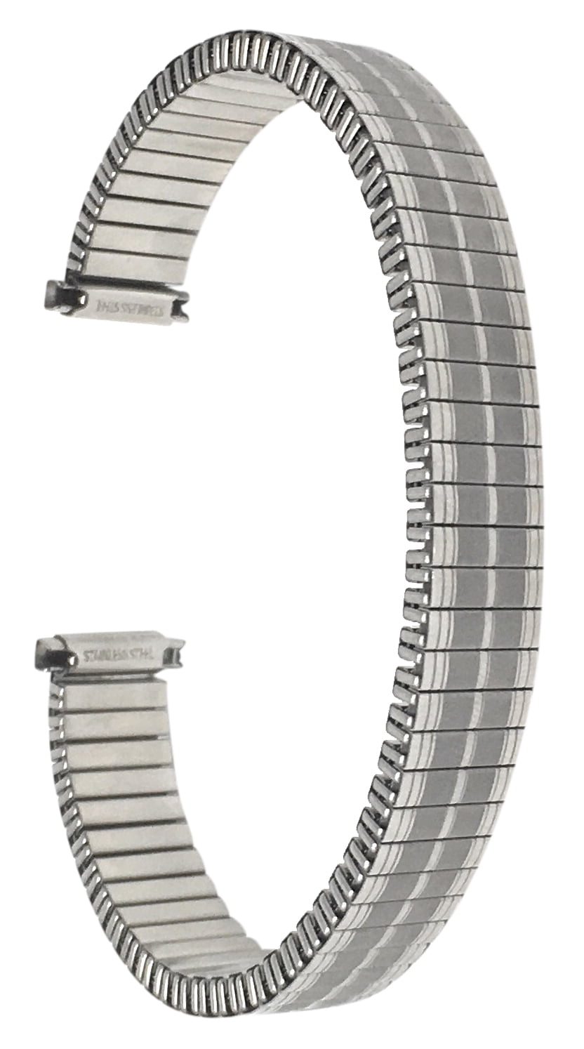 Bandini 12mm Silver Tone Stainless Steel Stretch Watch Strap for Women ...