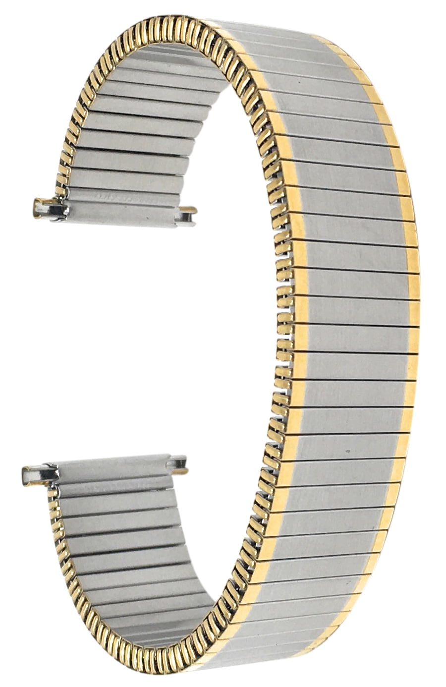 Bandini 12mm Silver and Gold (Two-Tone) Tone Stainless Steel Stretch ...
