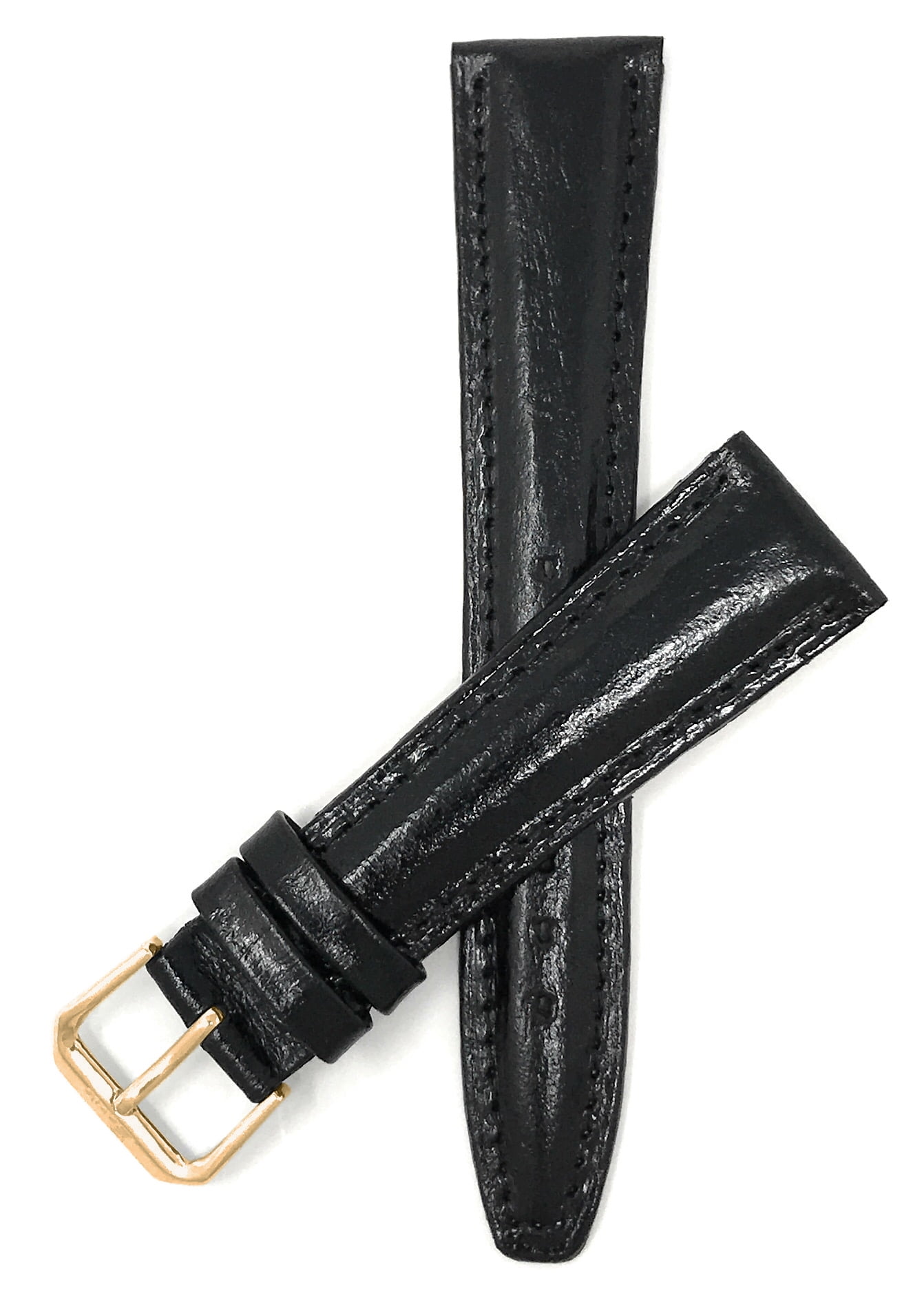 Bandini 12mm Womens Italian Leather Watch Band Strap - Black - Classic ...