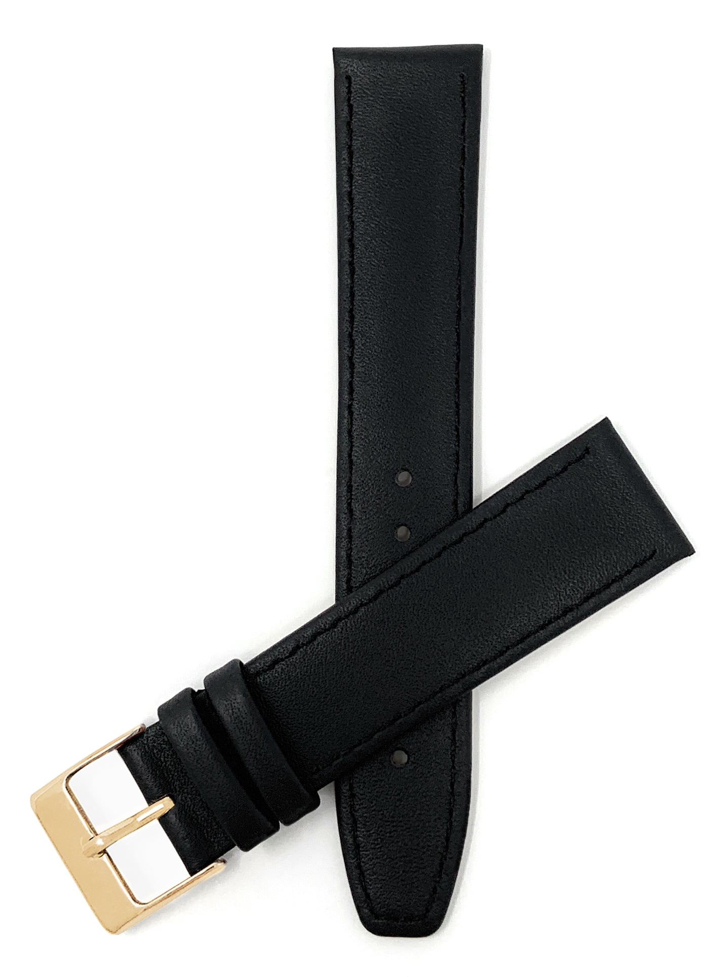 Bandini 12mm Womens Italian Leather Watch Strap Band - Matt Black with ...