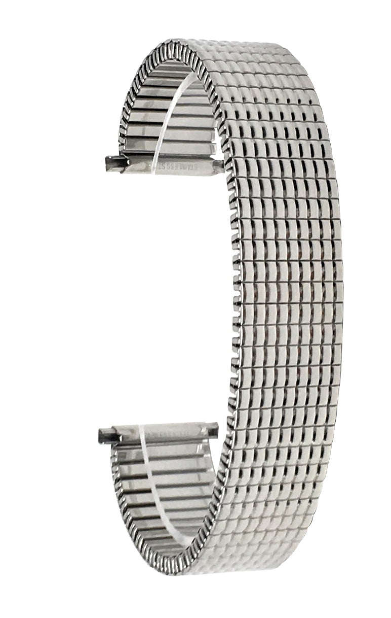 Bandini 14mm Silver Tone Stainless Steel Stretch Watch Strap for Women ...