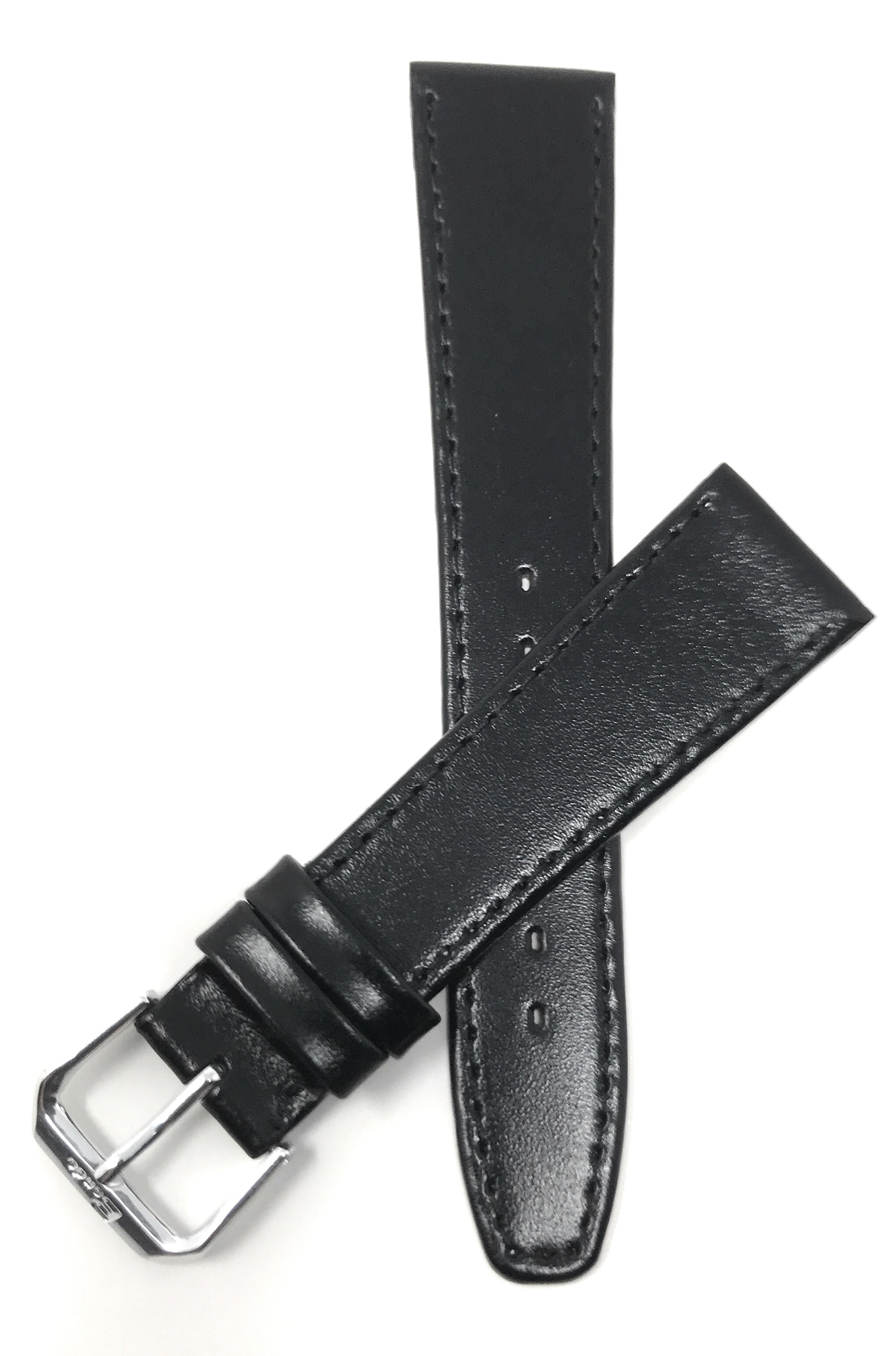 Bandini 16mm Womens Italian Leather Watch Band Strap - Black with ...