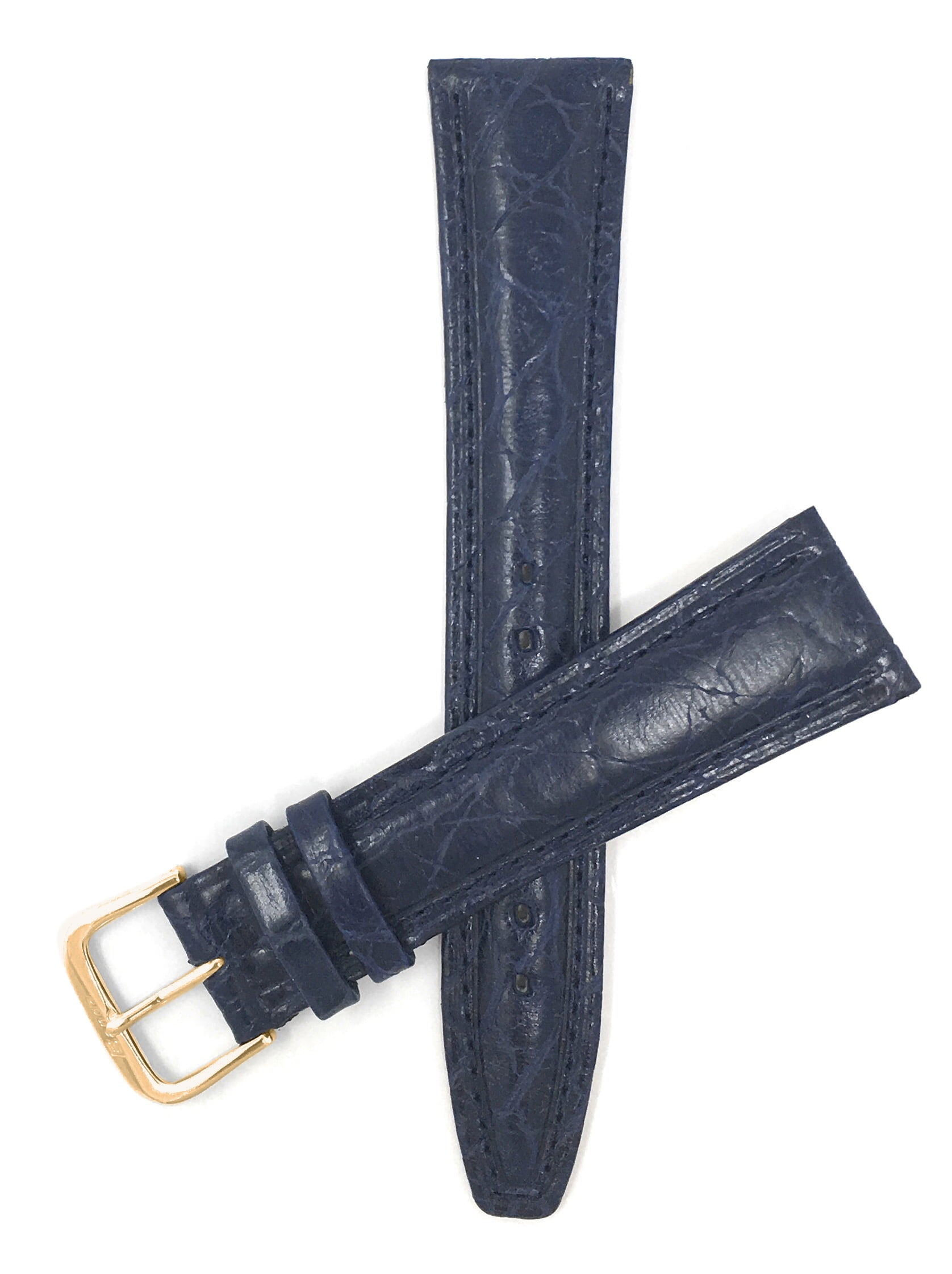 Bandini 18mm Womens Italian Leather Watch Band Strap - Blue - Glossy ...