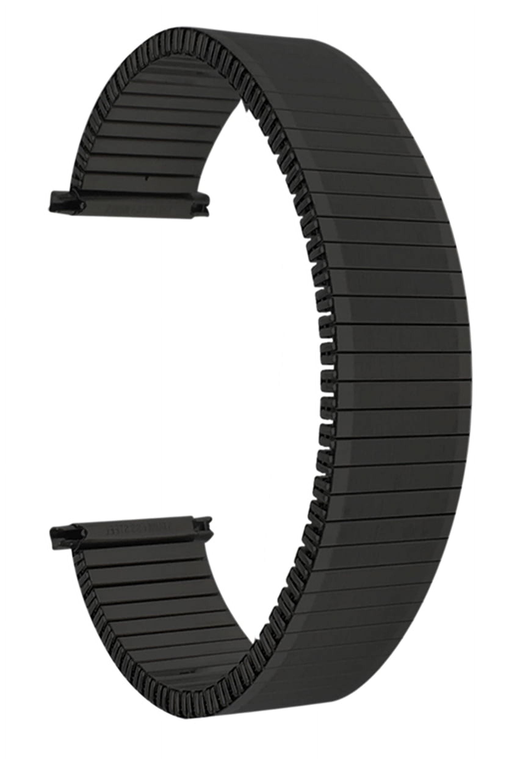 Bandini 19mm Black Stainless Steel Stretch Watch Strap for Men ...