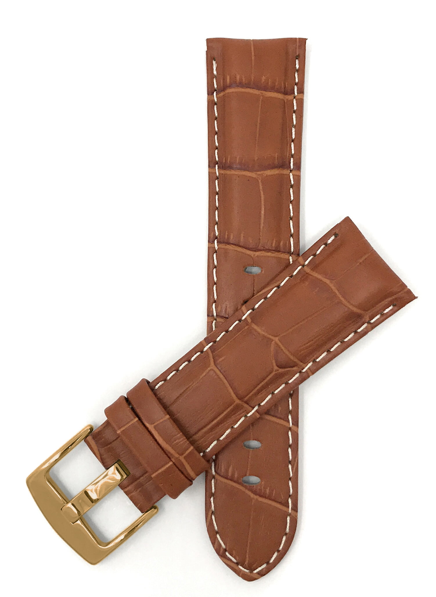 Bandini 20mm Mens Leather Watch Band - Alligator Pattern Leather Watch ...