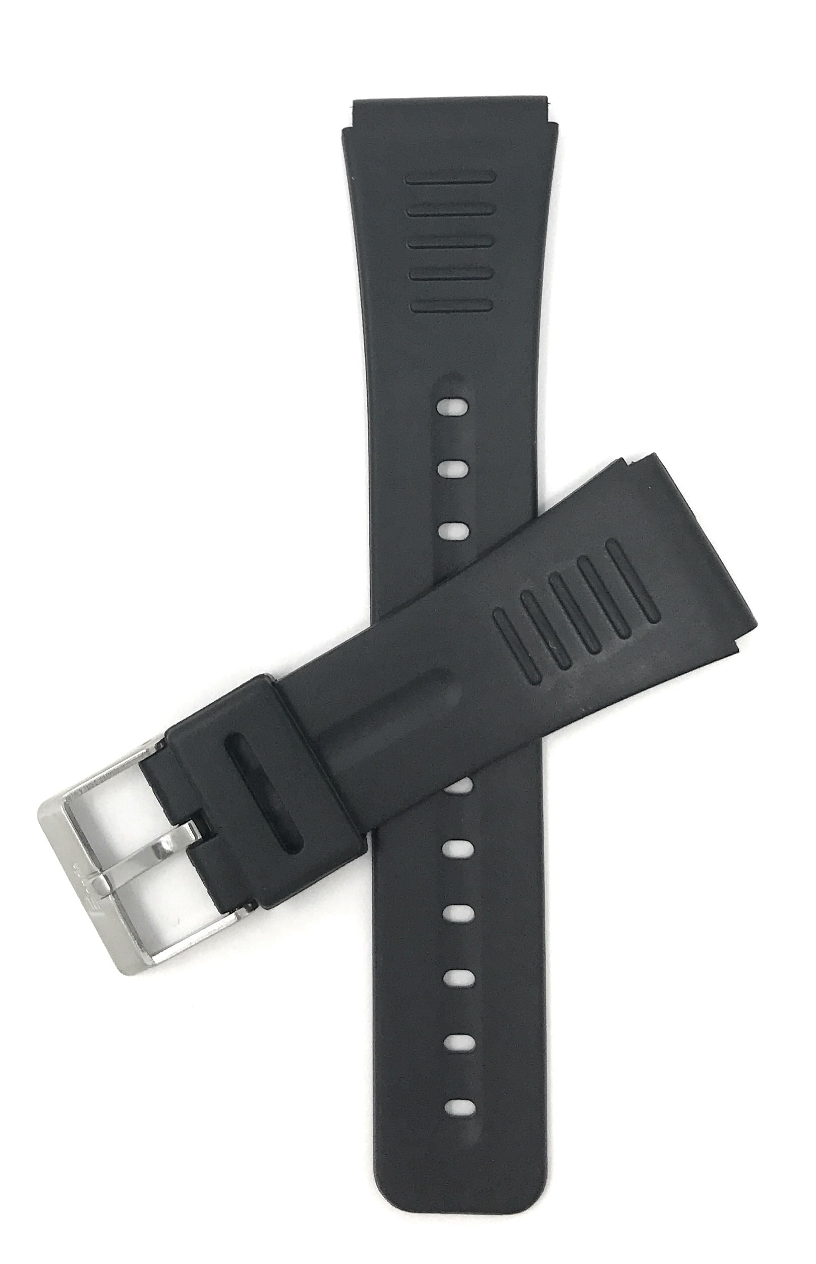 Bandini 20mm Rubber Watch Band, Black, Sport Fits Casio Databank and ...