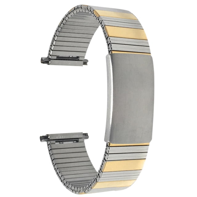 Bandini 20mm Silver and Gold (Two-Tone) Tone Stainless Steel Stretch ...