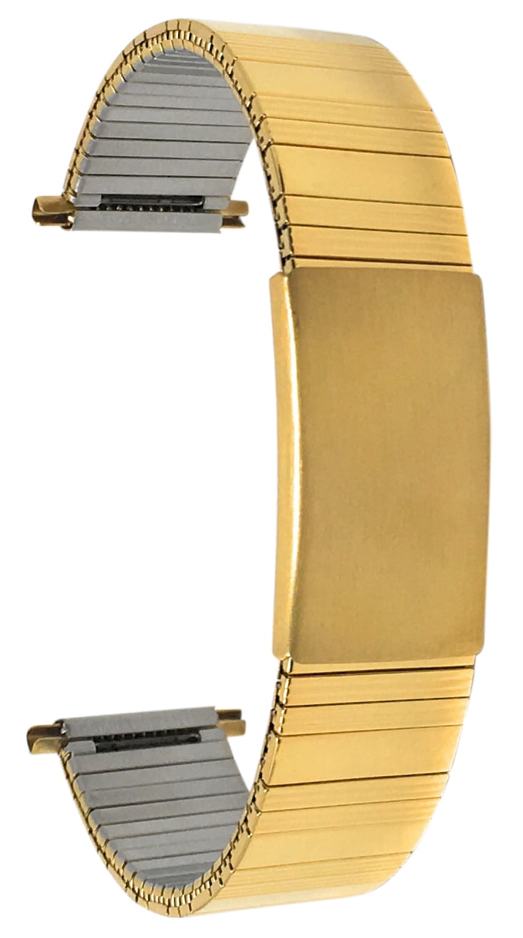 Bandini 21mm Gold Tone Stainless Steel Stretch Watch Strap for Men ...