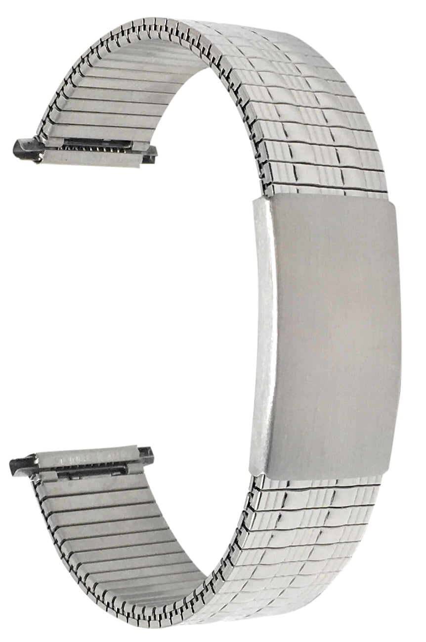 Bandini 21mm Silver Tone Stainless Steel Stretch Watch Strap for Men ...