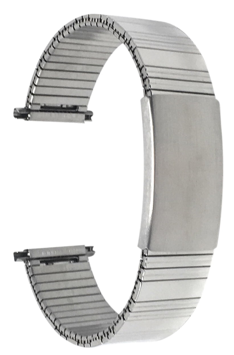 Bandini 21mm Silver Tone Stainless Steel Stretch Watch Strap for Men ...