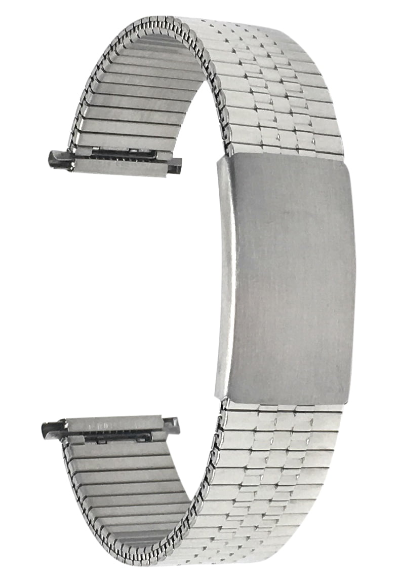 Bandini 21mm Silver Tone Stainless Steel Stretch Watch Strap for Men ...