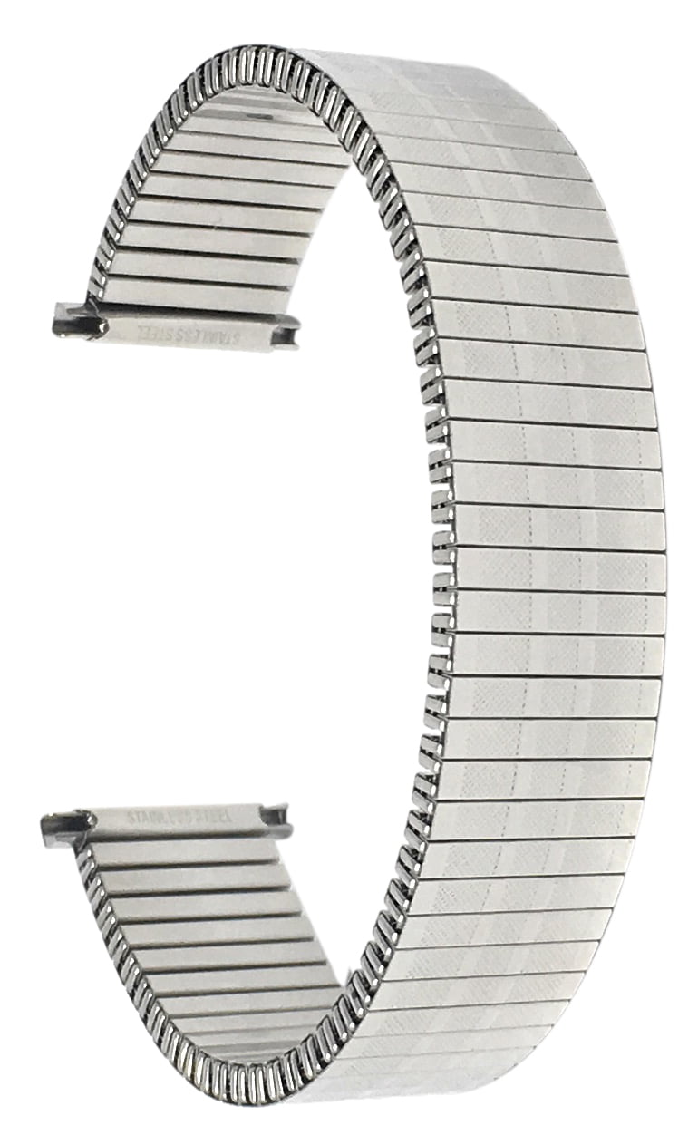Bandini 21mm Silver Tone Stainless Steel Stretch Watch Strap for Men ...