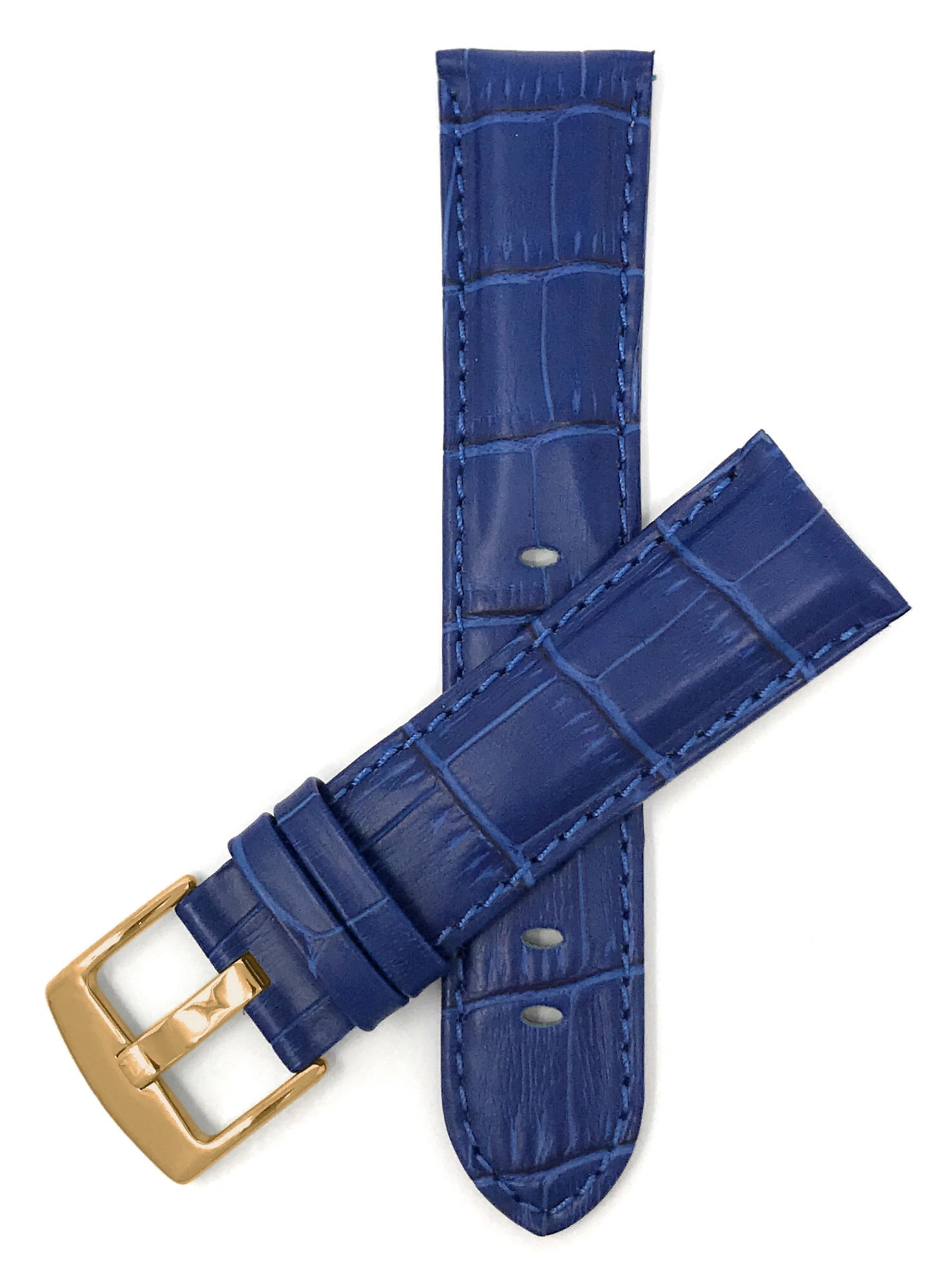 Bandini 22mm Mens Leather Watch Band - Alligator Pattern Leather Watch ...