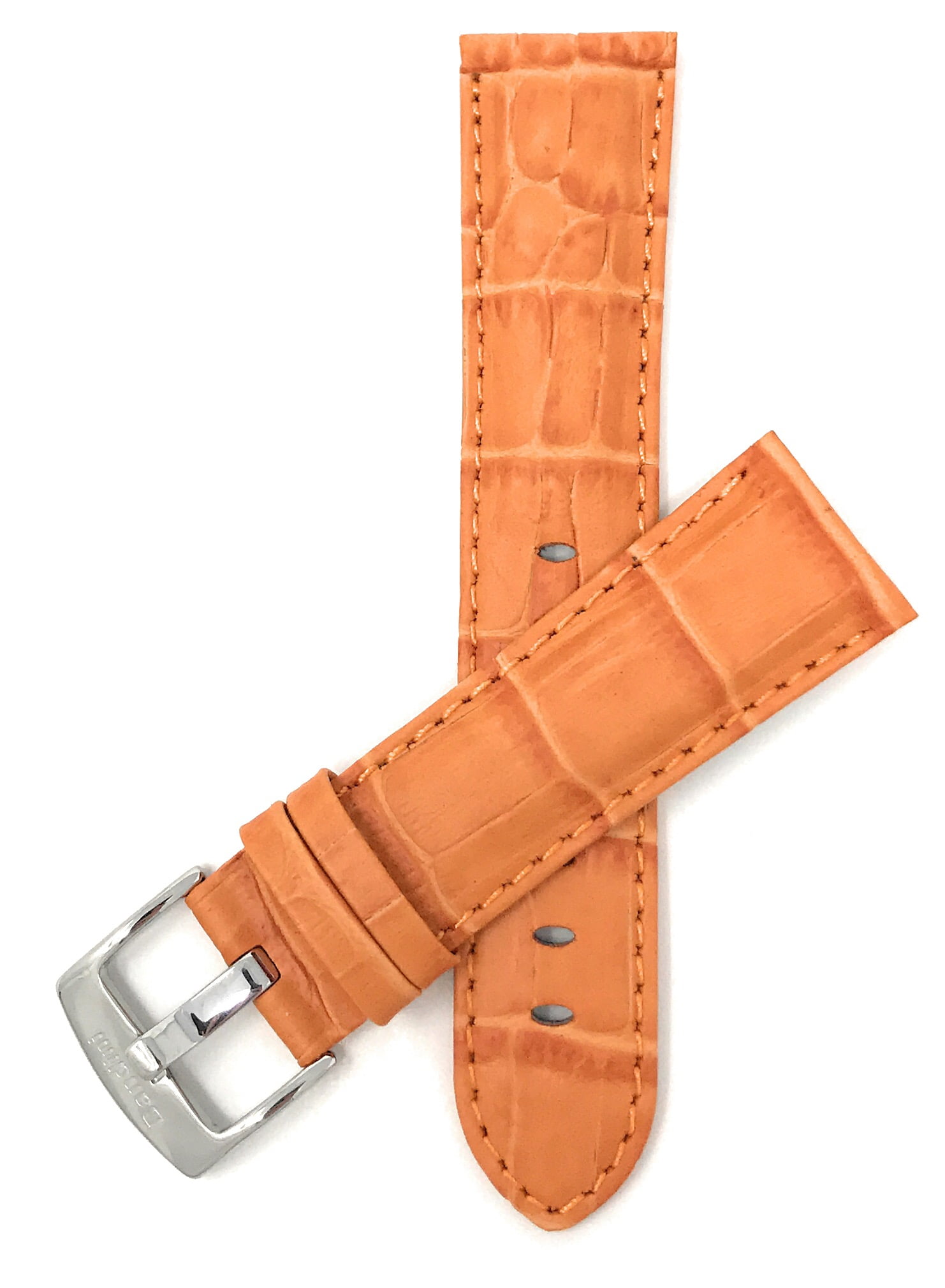 Bandini 22mm Mens Leather Watch Band - Alligator Pattern Leather Watch ...