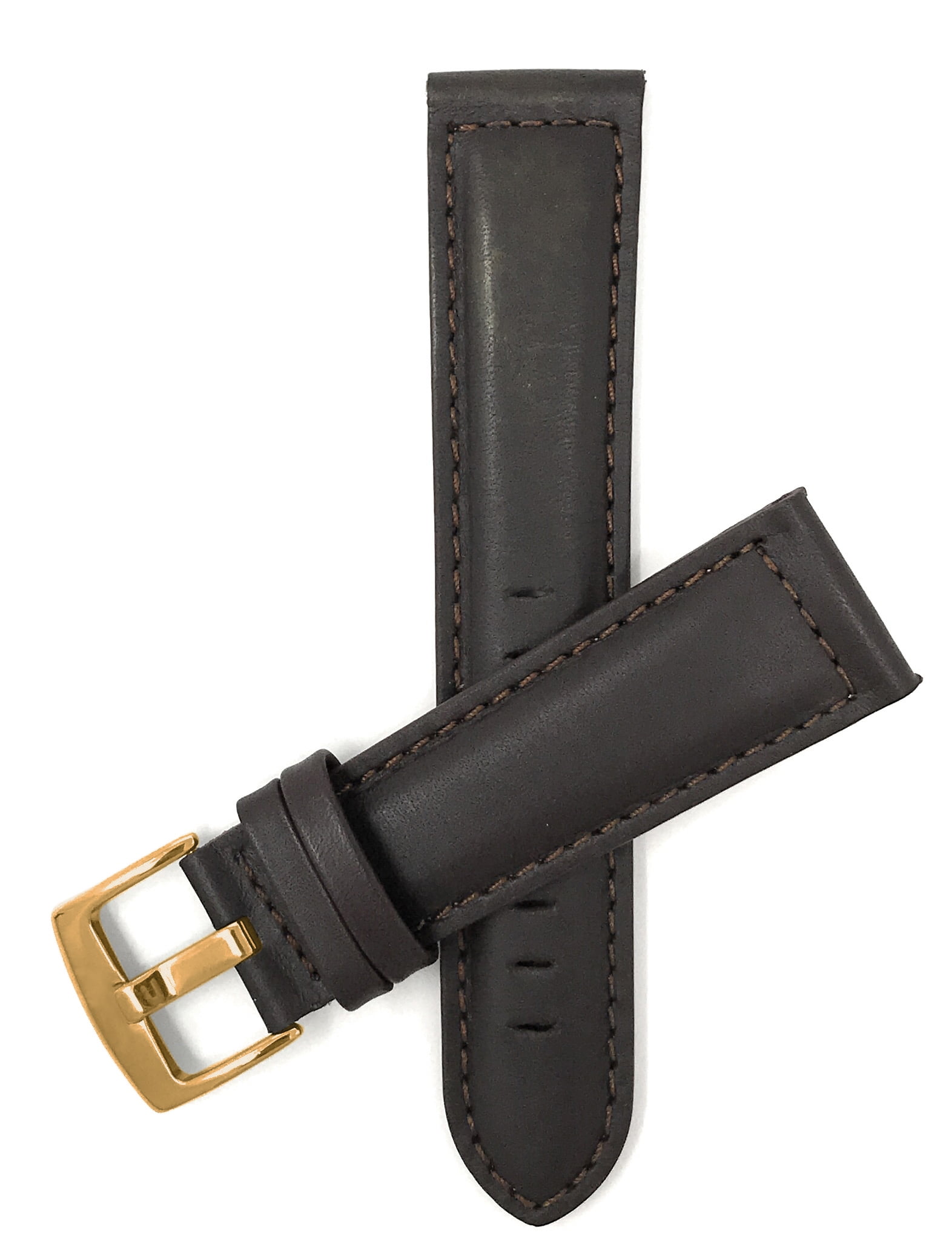 Bandini 22mm Mens Leather Watch Band Strap - Brown - Tone-on-Tone ...