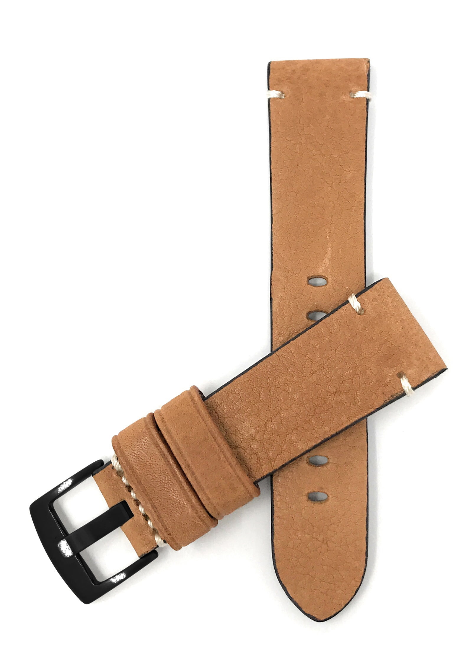 Bandini 22mm Mens Vintage Genuine Leather Watch Band Strap - Tan ...