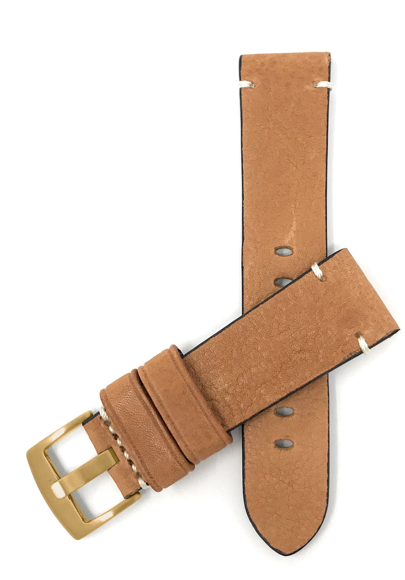 Bandini 22mm Mens Vintage Genuine Leather Watch Band Strap - Tan ...