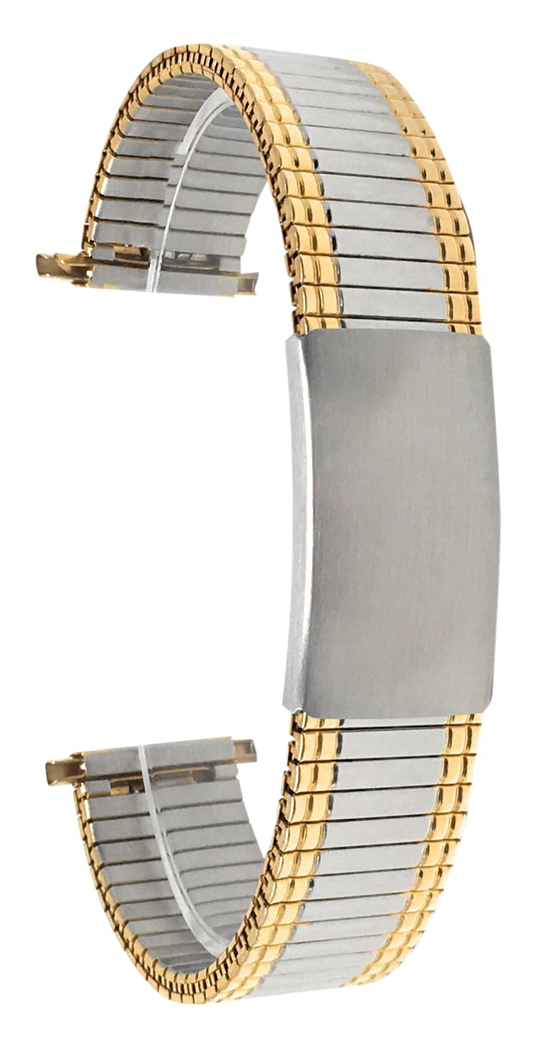 Bandini 22mm Silver and Gold (Two-Tone) Tone Stainless Steel Stretch ...