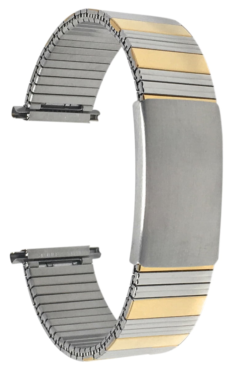 Bandini 22mm Silver and Gold (Two-Tone) Tone Stainless Steel Stretch ...