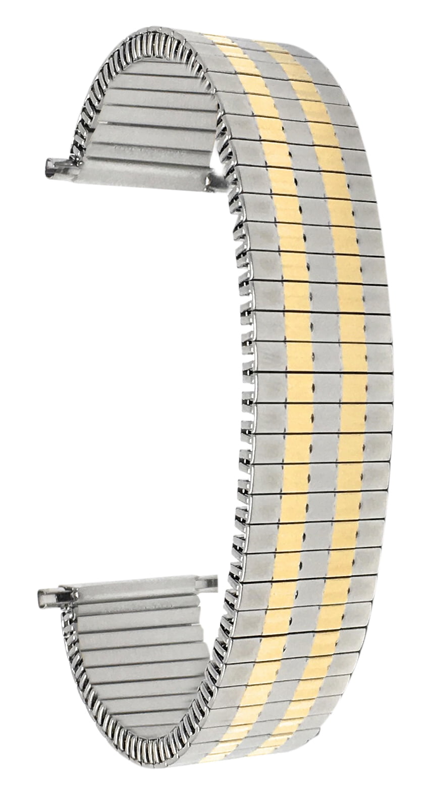 Bandini 22mm Silver and Gold (Two-Tone) Tone Stainless Steel Stretch ...