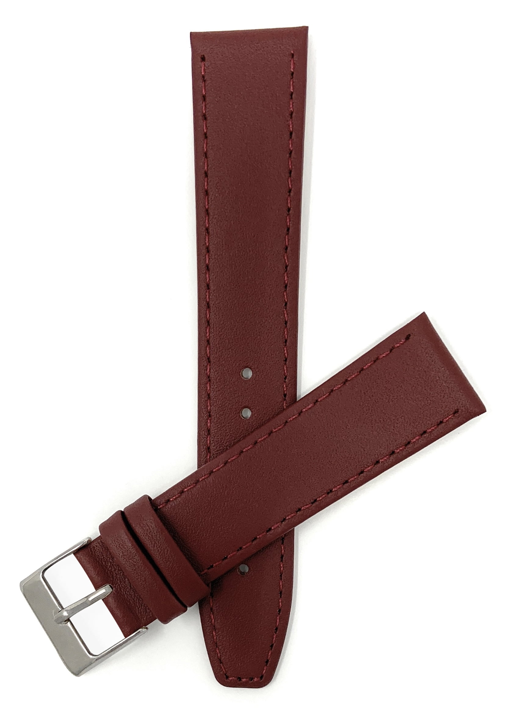 Bandini 22mm Womens Italian Leather Watch Strap Band - Burgundy with ...