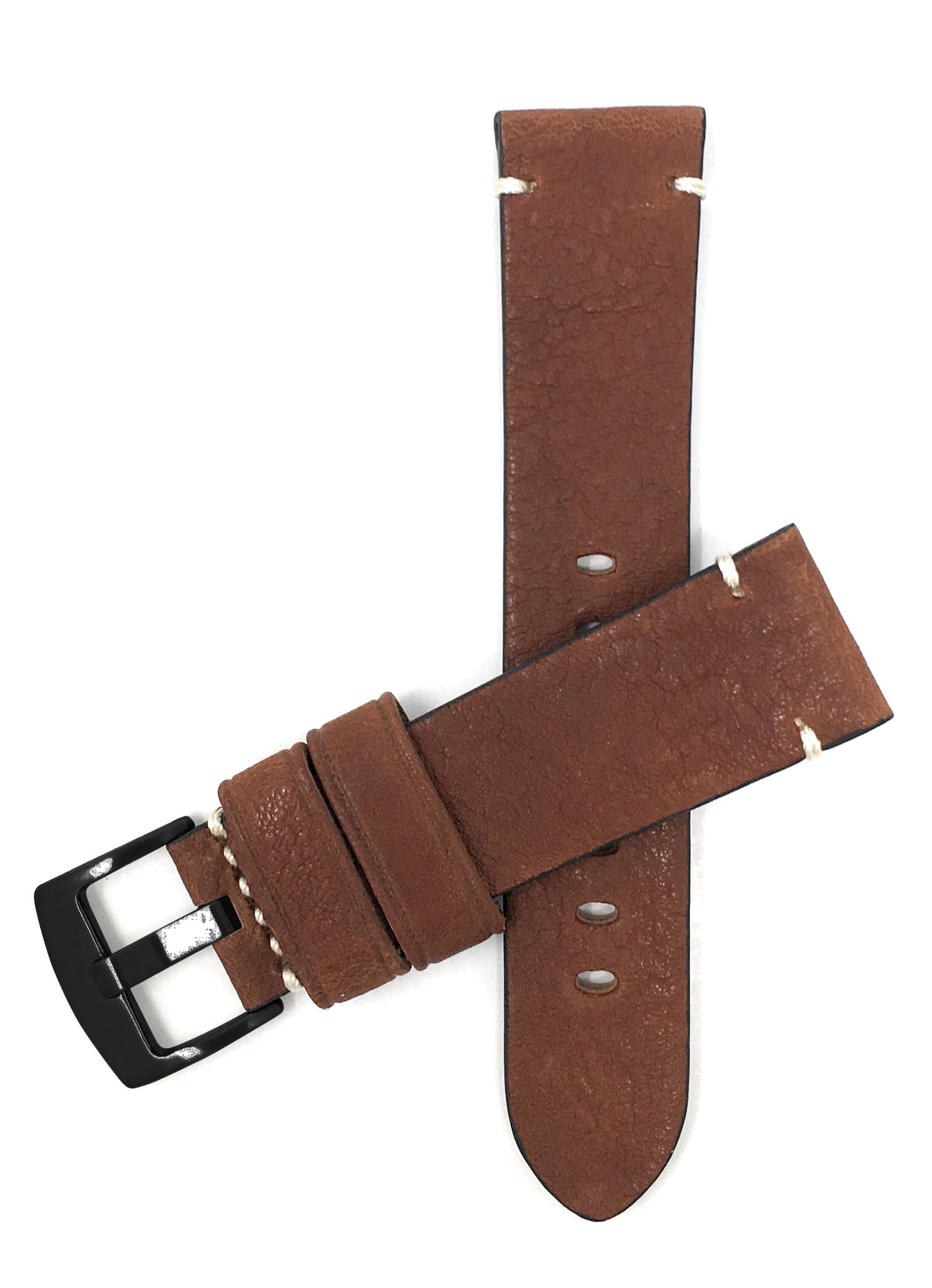 Bandini 24mm Mens Vintage Genuine Leather Watch Band Strap - Dark Tan ...