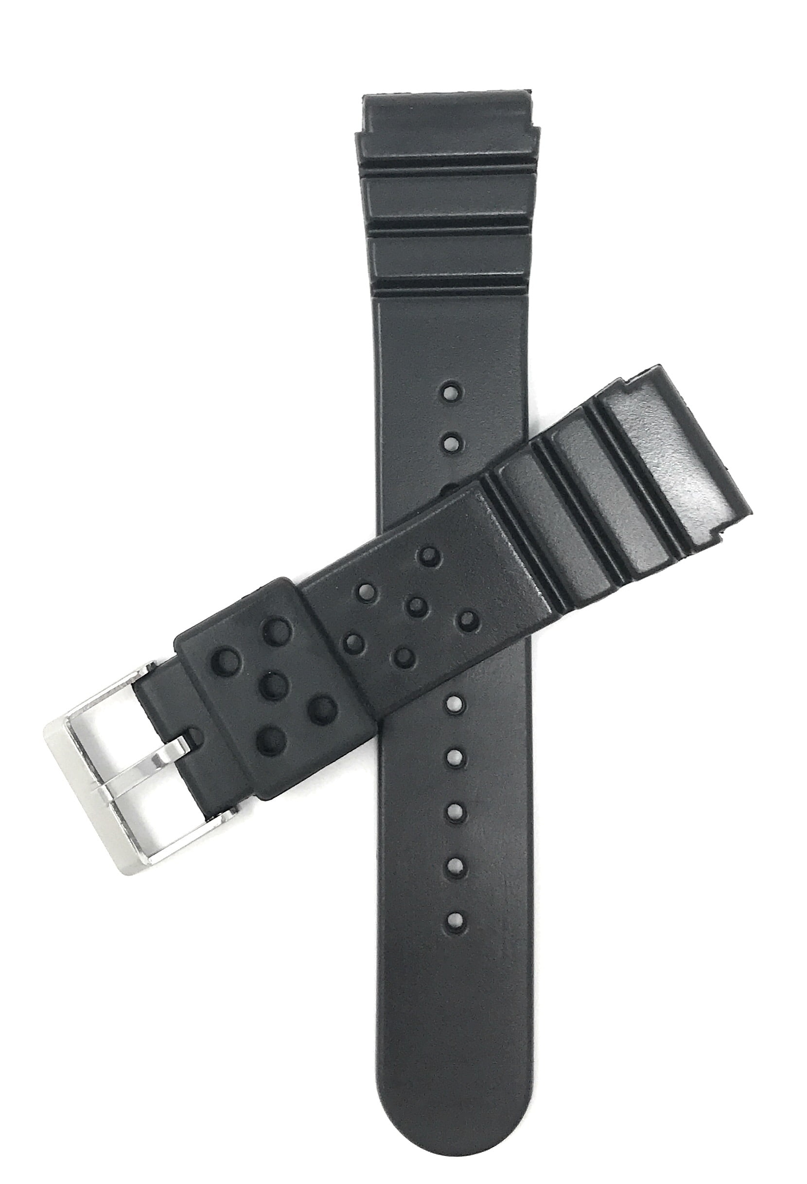 Bandini Mens 22mm Black Rubber Sports Watch Band Strap for Seiko Diver ...